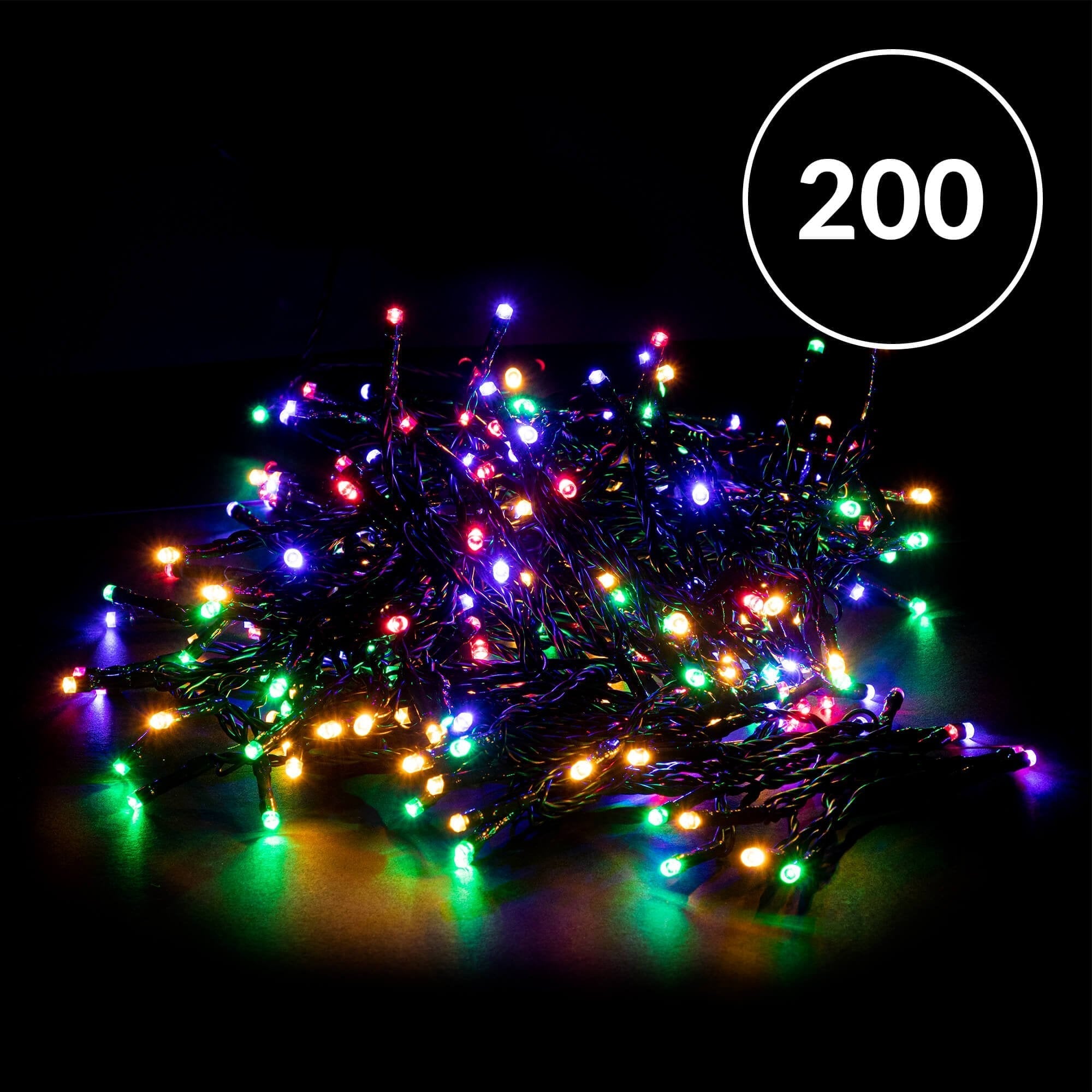 Christmas Sparkle Indoor and Outdoor Chaser Lights x 200 Multi Coloure ...