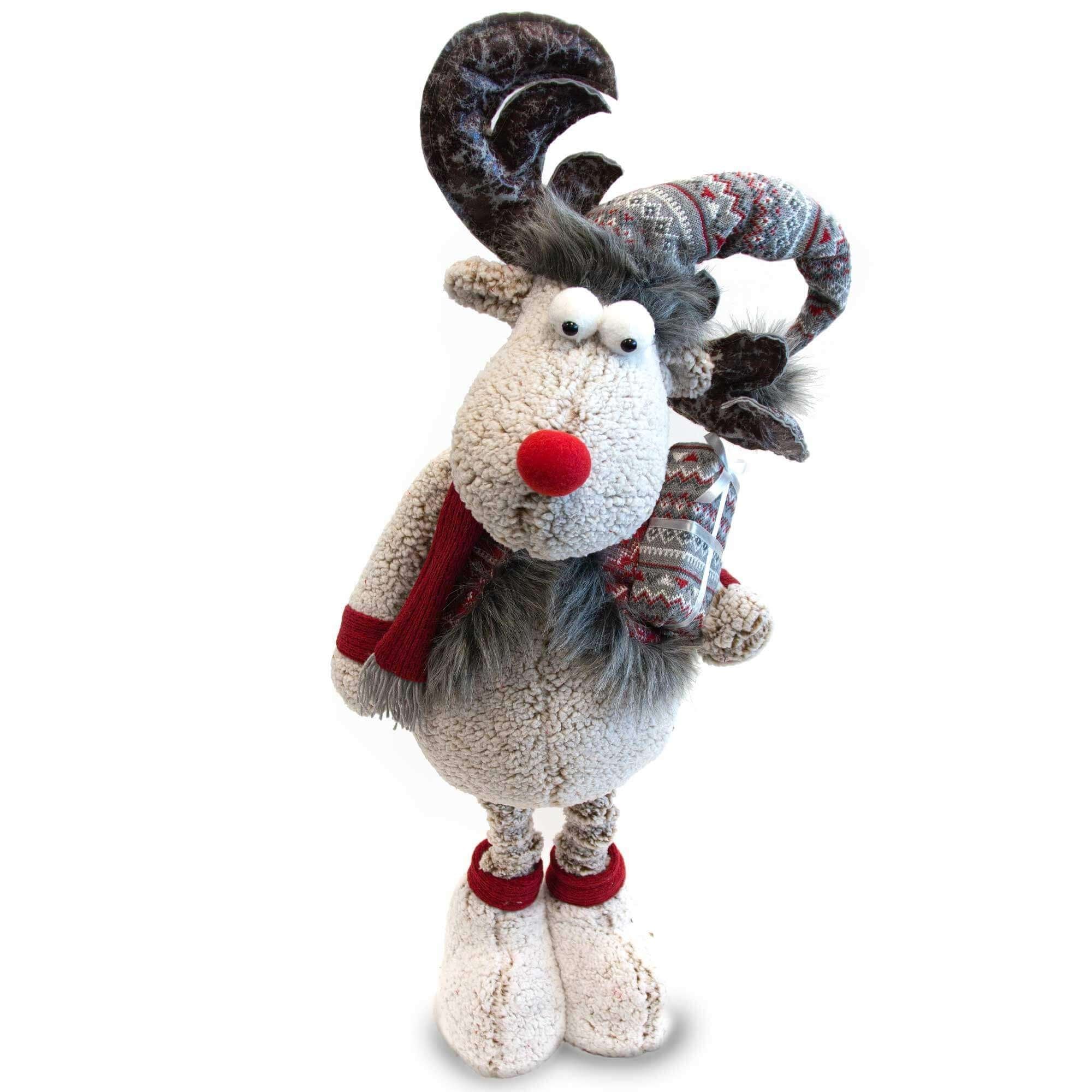 Christmas Sparkle Roddy Reindeer with Extendable Legs 36" in Grey – Lewis's