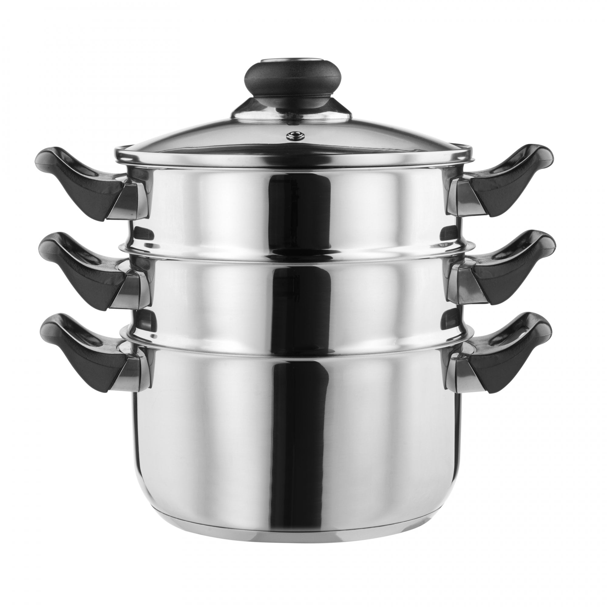 Lewis's 3 Tier Steamer Pans With Glass Lid